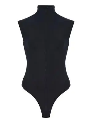Wardrobe.NYC Sleeveless High Neck Bodysuit - Black