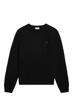 Celine Fine Wool Sweater With Triomphe Embroidery - Black