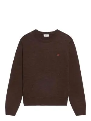 Celine Fine Wool Sweater With Triomphe Embroidery - Multicolor