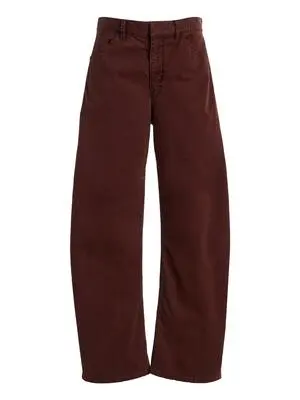 NILI LOTAN Tribeca Cotton-blend Wide-leg Pants - Brown