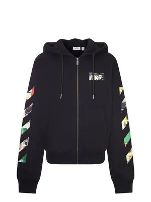 Off-White Industrial Arrow Zip-up Hoodie - Black