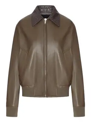 Bottega Veneta Glossy Lambskin Jacket With Braided Collar - Multicolor