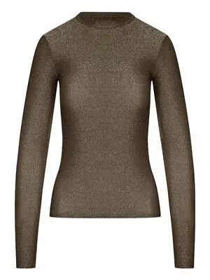 FORTE_FORTE Lurex Long-sleeve T-shirt - Brown