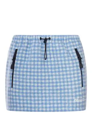 Miu Miu Gingham Fleece Mini Skirt - Multicolor