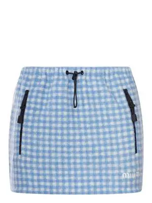 Miu Miu Gingham Fleece Mini Skirt - Multicolor