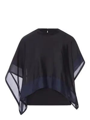 Sacai Cotton T-shirt With Chiffon Cape - Multicolor