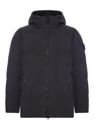 Stone Island Hooded Down Jacket - Black
