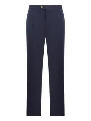 Brunello Cucinelli Leisure-fit Pleated Gabardine Trousers - Blue