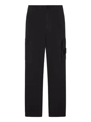 Stone Island Cotton Ripstop Cargo Trousers - Black