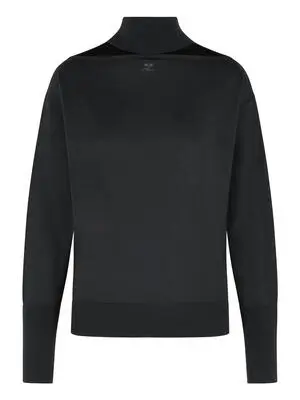 COURREGES Merino Wool Turtleneck Sweater - Black