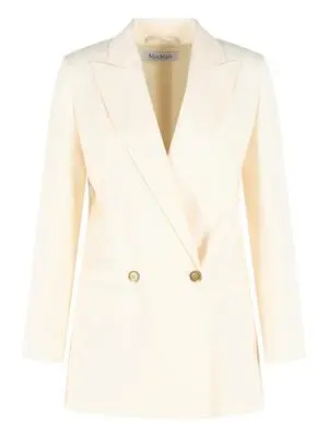 Max Mara Ivory Virgin Wool Blazer - White