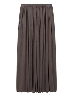Max Mara Long Pleated Jersey Skirt - Brown