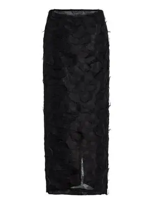Max Mara Silk Maxi Skirt With Layered Detailing - Black