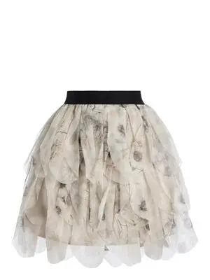 Max Mara Silk Maxi Skirt With Layered Detailing - Grey