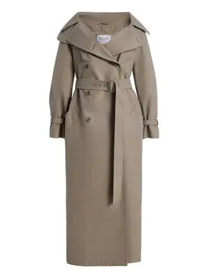 Max Mara Cotton Trench Coat - Grey