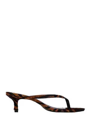 BLACK SUEDE STUDIO Zebra Pony Hair Thong Mule Sandals - Brown