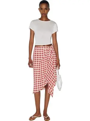 REFORMATION Cece Wrap Skirt - Red