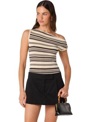 Astr The Label Michele Pleated Front Mini Skort - Black
