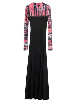 Balenciaga Tie-dye Graphic Print Maxi Dress - Black
