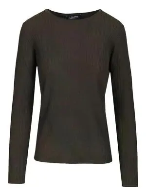 Max Mara Ribbed-knit Button-detail Sweater - Green