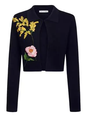 OSCAR DE LA RENTA Oscar De La Renta Embroidered Cropped Jacket