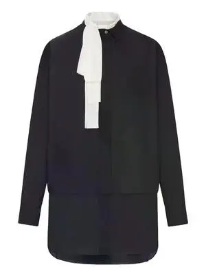 Sacai Mini Layered Pussy-bow Dress - Black