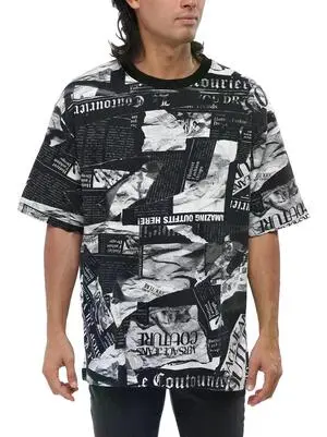 Versace Newspaper-print T-shirt - Black