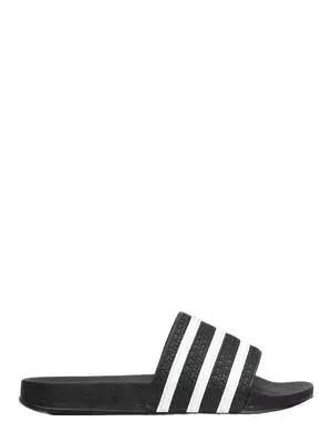 Adidas Adilette Striped Textured Slides - Black