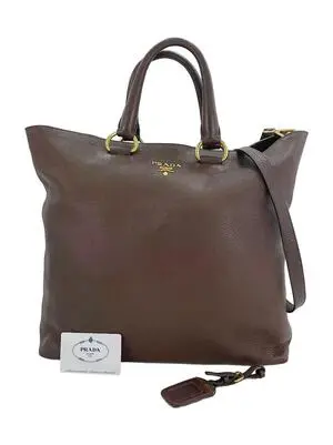 Prada 2-way Tote Bag - Brown