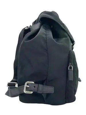 Prada Buckled Drawstring Backpack - Black