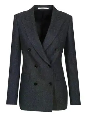 Tagliatore Double-breasted Herringbone Jacket - Grey