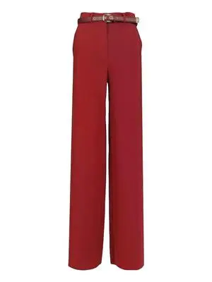 Max Mara Belted Wide-leg Trousers - Red