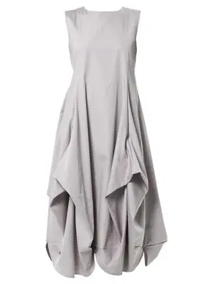 METAMORPHOZA Sleeveless Asymmetrical Draped Dress - Grey