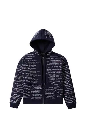 WHO DECIDES WAR Scripture Zip-up Hoodie - Blue