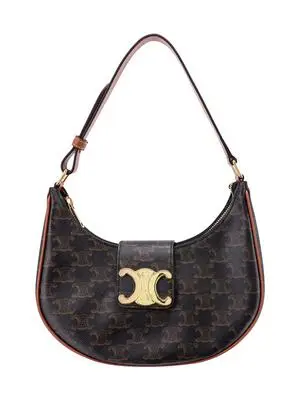 Celine Medium Ava Triomphe Canvas Shoulder Bag - Tan