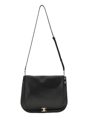 Celine Besace Soft Triomphe Shoulder Bag - Black