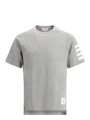 Thom Browne Thom Browne Men T-Shirt With Horizontal Bands Gray