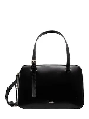 A.p.c. Sac Virginie Box Leather Bag - Black