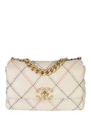 CHANEL Chanel Multicolor Quilted Lambskin Medium 19 Flap Bag