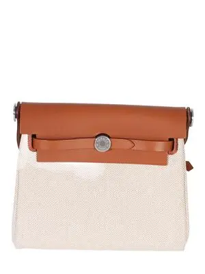 Hermès Hermès Military Toile Fauve Vache Hunter Herbag Zip Retourne 20 Beige