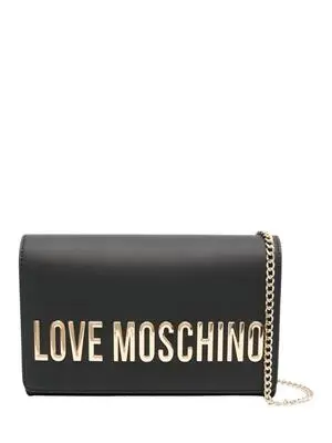 Moschino Plaque Crossbody Bag - Black