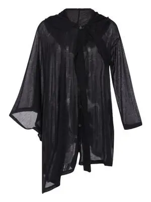 Yohji Yamamoto Sheer Draped Blouse - Black
