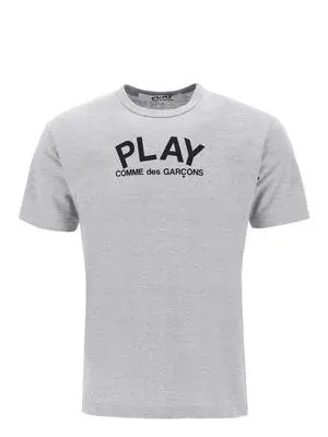 Play Comme Des Garcon Comme Des Garçons Play Logo Printed Crewneck T-shirt - Gray