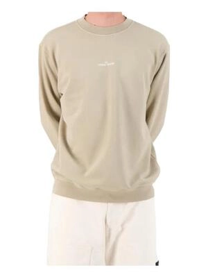 Stone Island Logo Printed Crewneck Sweatshirt - Nude