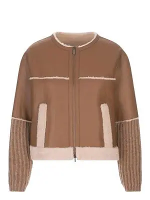 FABIANA FILIPPI Fabiana Filippi Shearling And Knit Paneled Jacket