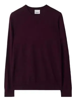 Burberry Round Neck Long Sleeve Sweater - Deep Grape