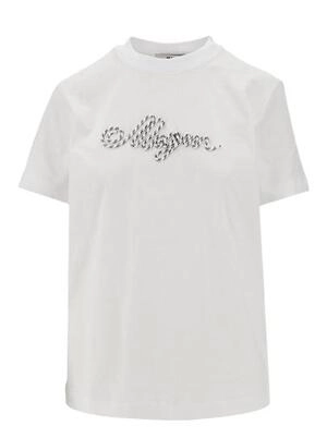MSGM Logo Lettering Crewneck T-shirt - White
