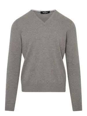 GRAN SASSO Fine Knit V-neck Knitted Sweater - Gray