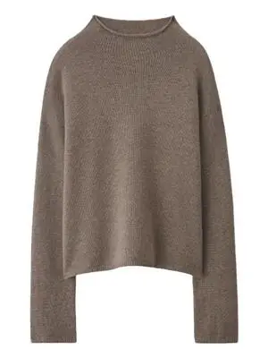 LISA YANG Ribbed Turtleneck Sweater With Long Sleeves - Gray