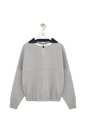 Loewe Medium-weight Fleece Sweatshirt With Embroidery - Grey